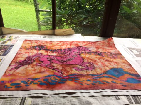 Removing the Wax - Amity Farm Batik